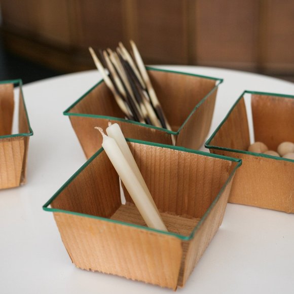 Vintage | Accents | Set Of 4 Small Vintage Split Wood Berry Baskets ...